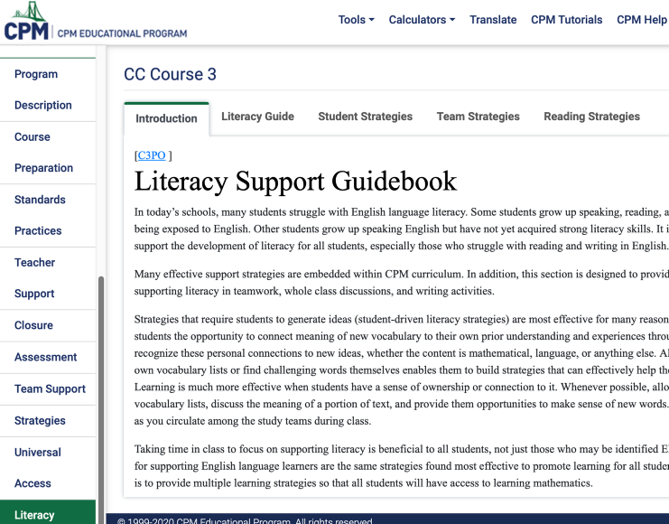 CC 2nd Edition: CPM Teacher eBook Tour