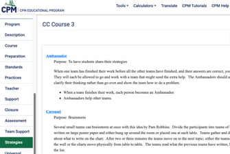 CC 2nd Edition: CPM Teacher eBook Tour